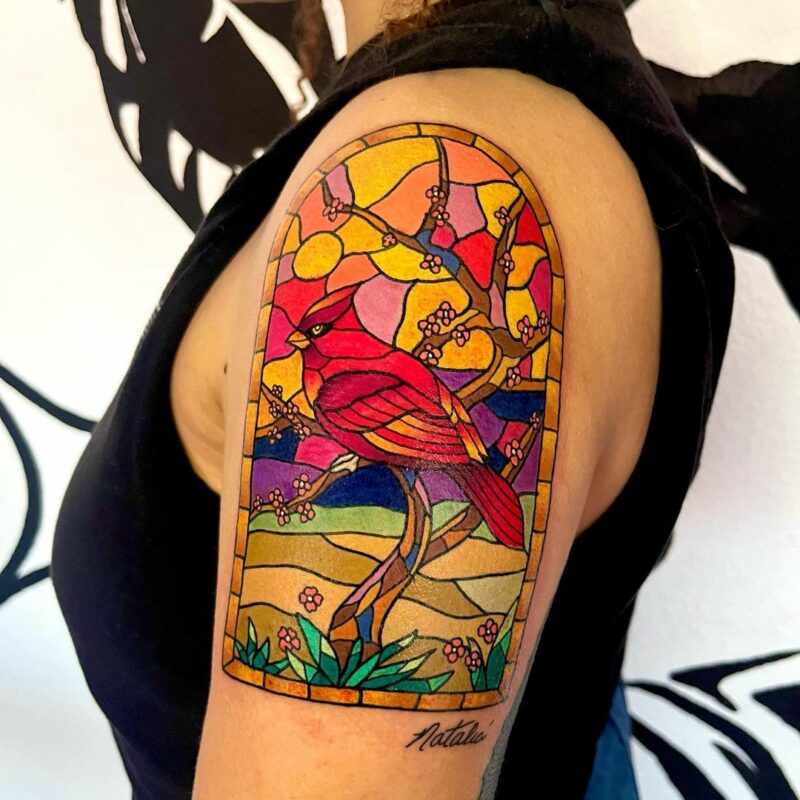 20 Stained Glass Tattoos That Will Brighten Your Day