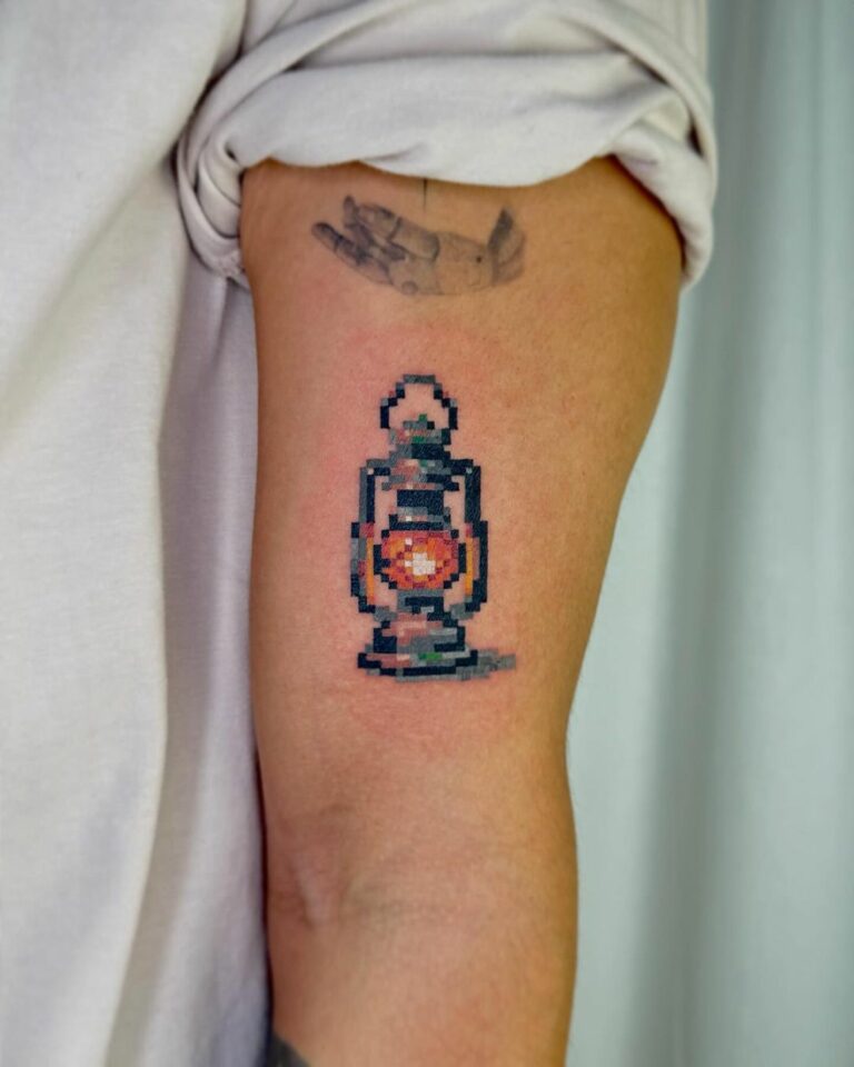 18 Nostalgic Pixel Tattoos To Level Up Your Skin