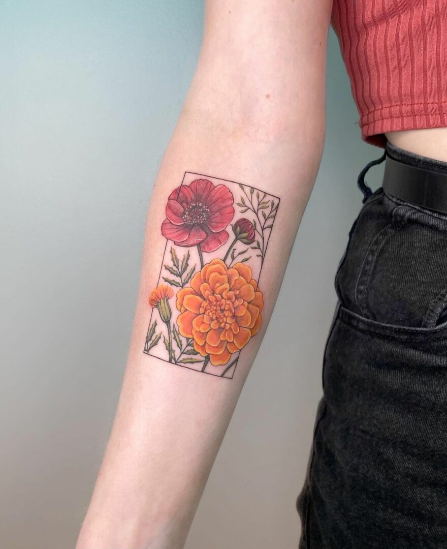 18 Charming Marigold Tattoos To Look Like A Ray Of Sunshine